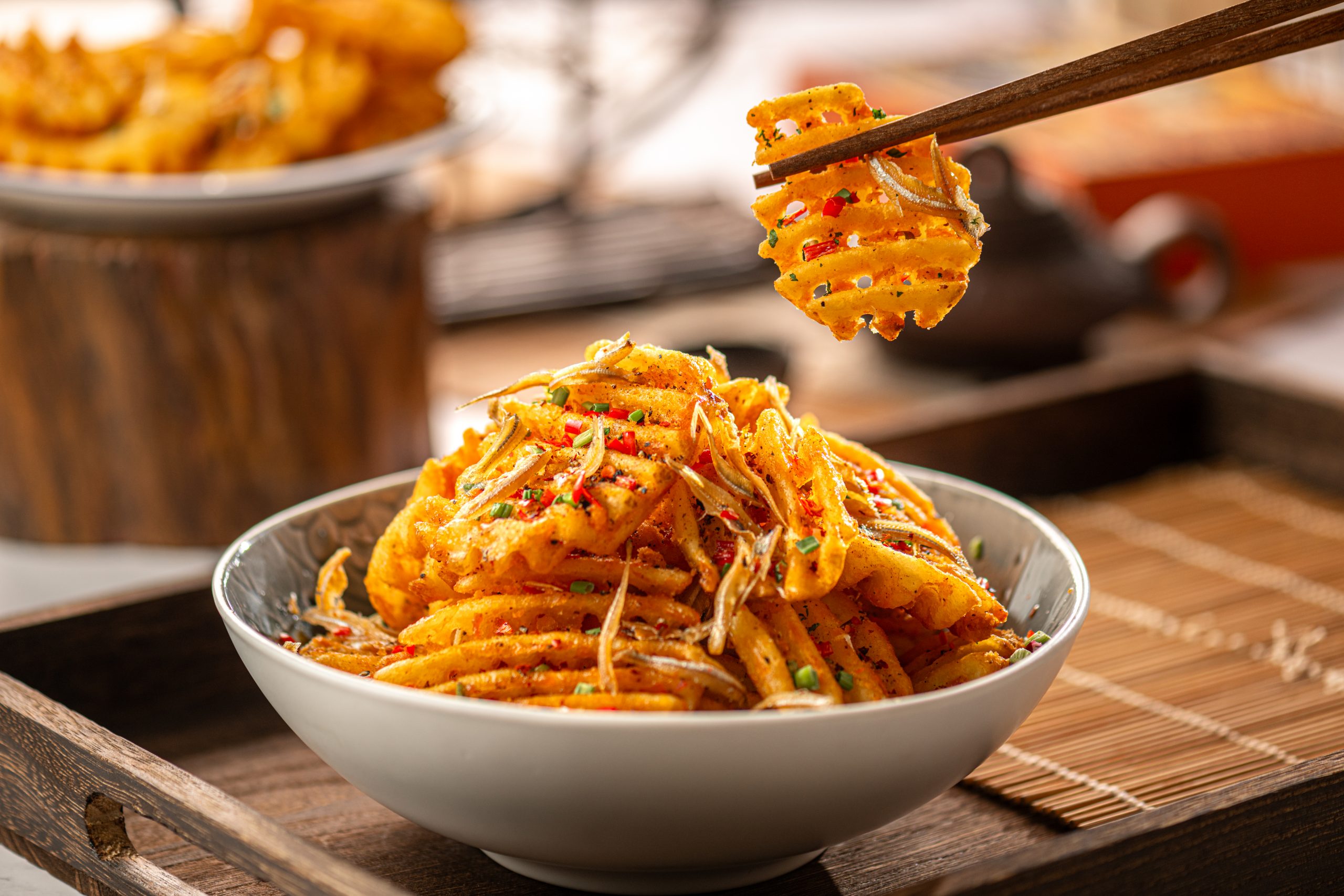 Crispy Chinese style Baked U.S. Lattice Fries - Potatoes USA